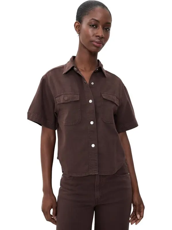 Madewell Airy Denim Utility-pocket Shirt - Cocoa