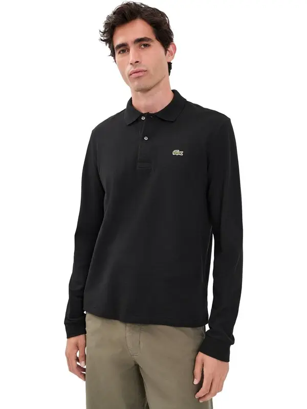 Lacoste Long Sleeve Original Cotton Pique Polo - Black
