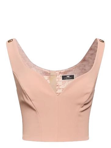Elisabetta Franchi Corset Top With Sweetheart Neckline - Pink