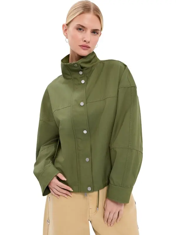 3.1 Phillip Lim Cropped Utility Jacket With Drawstring Hem - Olive