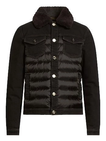 MOORER Down Jacket With Shearling Trim - Black