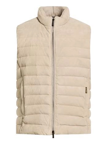 MOORER Light Suede Goose Down Filled Vest - Grey