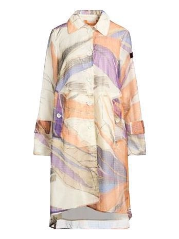 Peuterey Multicolor Polyamide Overcoat & Trench Coat - Cream