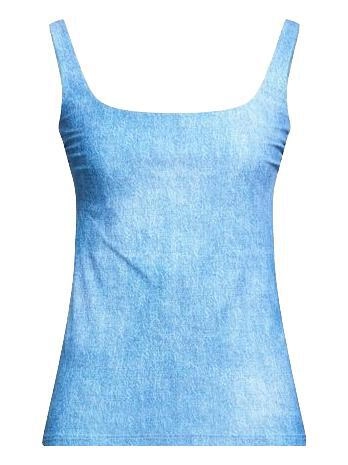 FISICO Sleeveless Scoop Neck Stretch Jersey Top - Blue