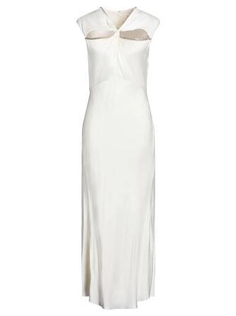 Sandro Viscose Satin Maxi Dress - White