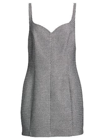 Elisabetta Franchi Bodycon Mini Dress In Jacquard With Sweetheart Neckline - Silver
