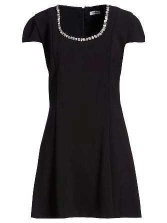 Sandro Mini Dress With Crystal Embellishments - Black