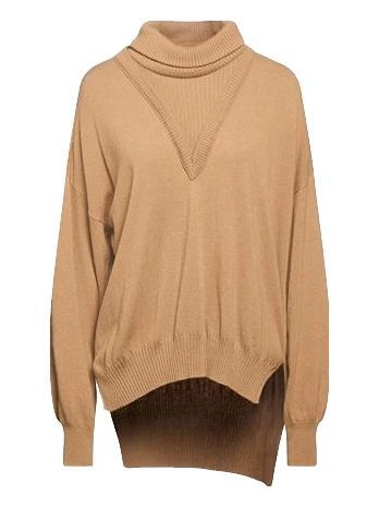 MANILA GRACE Turtleneck Knit With Appliqués - Light Brown