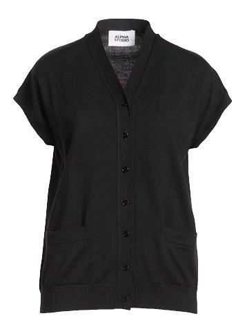 Alpha Studio Merino Wool Cardigan - Black