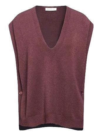 MANILA GRACE Sleeveless V-neck Sweater - Plum