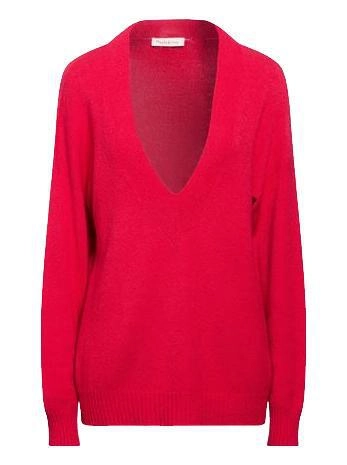 MANILA GRACE V-neck Long Sleeve Sweater - Magenta