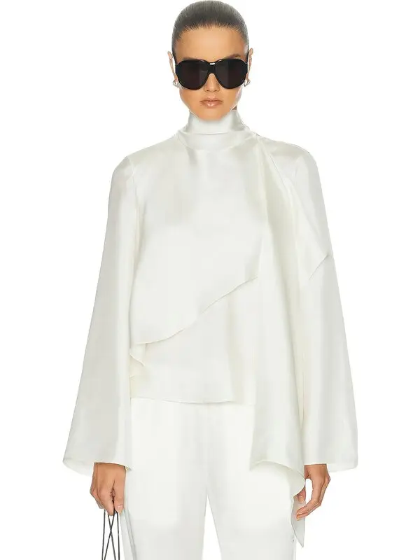RÓHE Silk Foulard Top - Cream