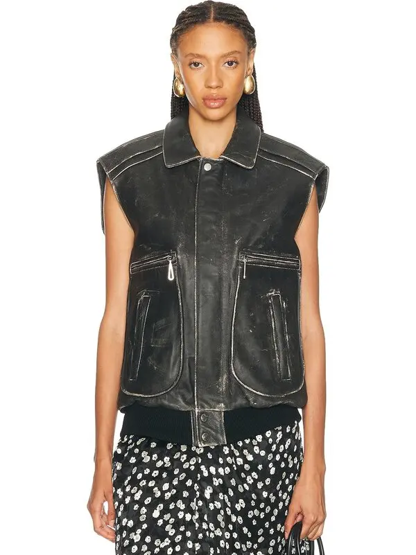 Rabanne Oversized Sleeveless Jacket - Black