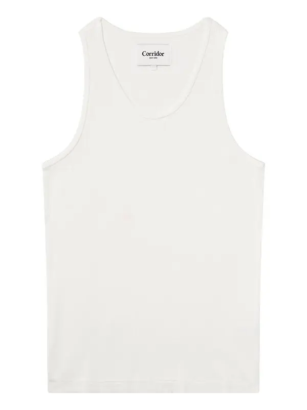 CORRIDOR Ribbed Cotton Tank Top - White