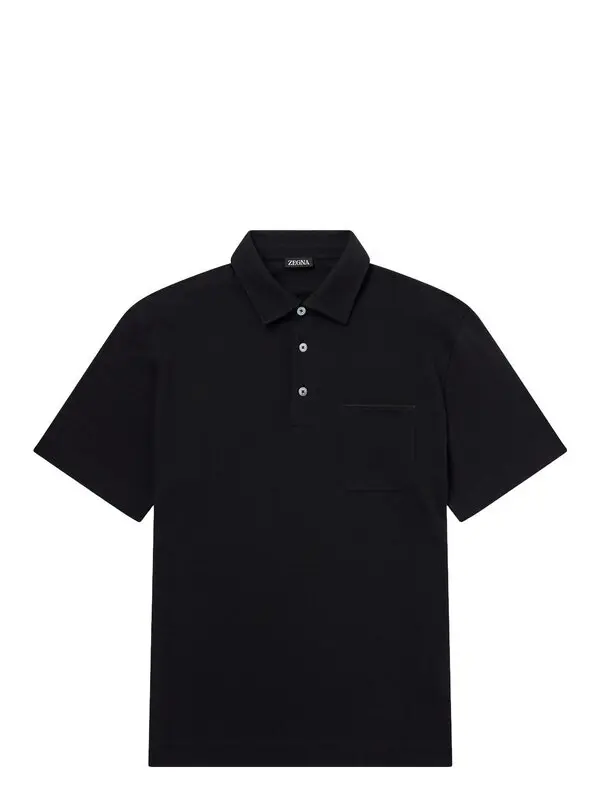 Zegna Cotton-jersey Polo Shirt - Black