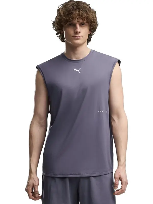 PUMA Brightstride Cloudspun Ultra Soft Sleeveless Running Tank Top Shoes - Gray