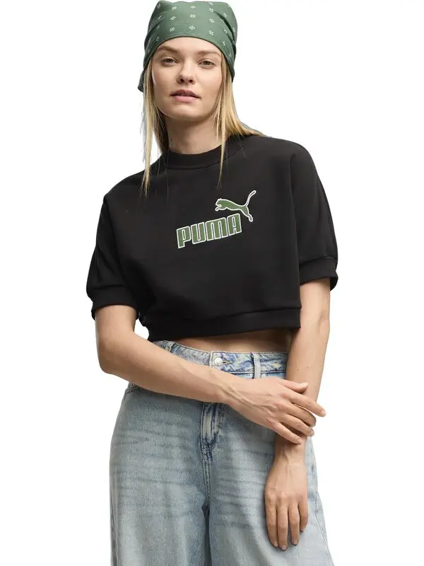 PUMA Elevated Essentials Cropped Sweatshirt - Black