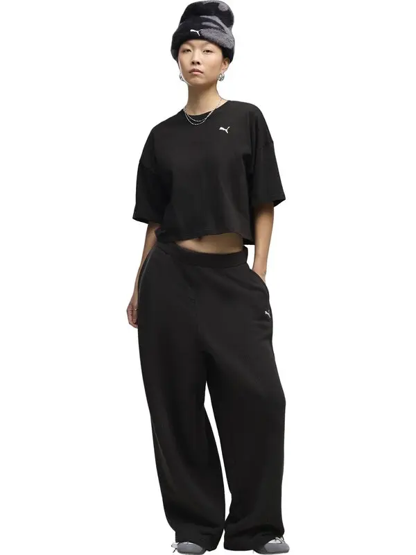 PUMA Essentials Slouchy Pintuck Pants - Black