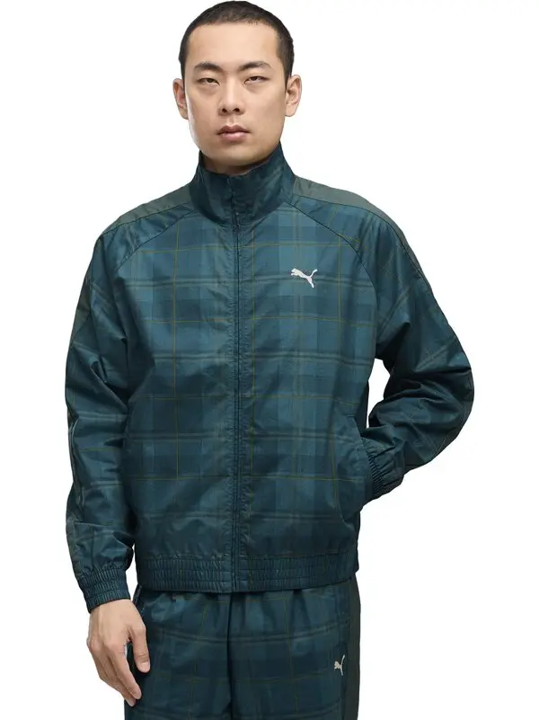 PUMA T7 Relaxed Tartan Track Jacket - Blue