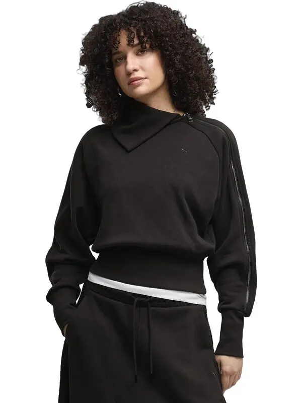 PUMA T7 Asymmetrical Zip Sweatshirt - Black