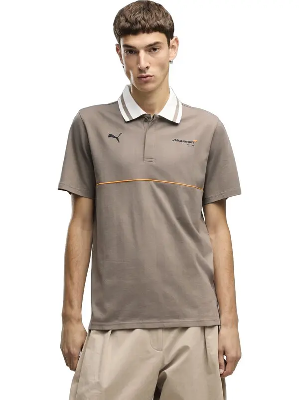 PUMA Mclaren Racing Jacquard Polo Shirt - Beige