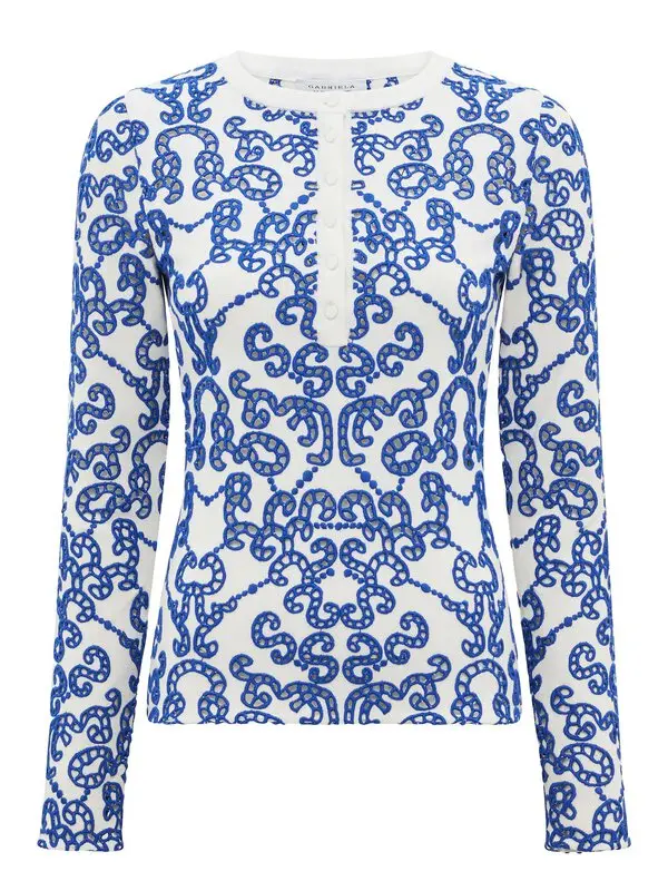 Gabriela Hearst Atoll Wool Top - Blue