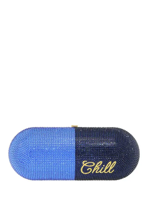 Judith Leiber Chill Pill Capsule Clutch - Blue