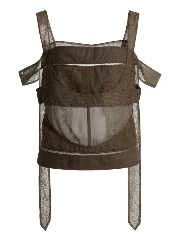 Christopher Esber Cleo Utility Cotton-silk Suspended Top - Brown