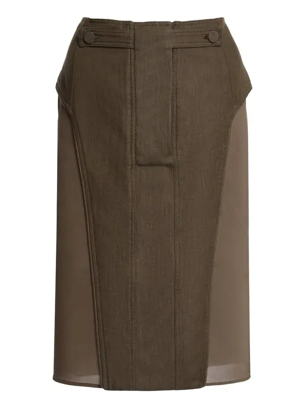 Christopher Esber Cleo Utility Cotton Midi Skirt - Brown