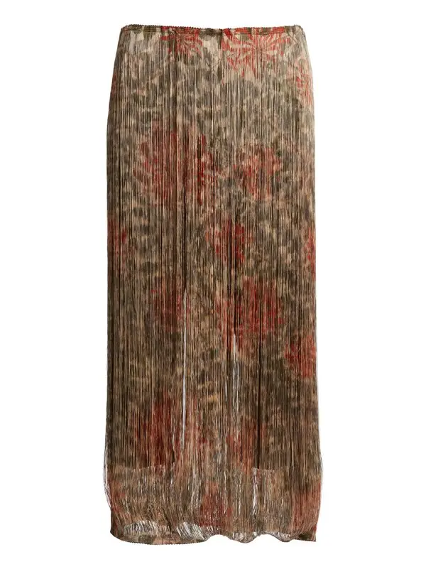 Christopher Esber Warped Wallpaper Printed Tassel Maxi Skirt - Print