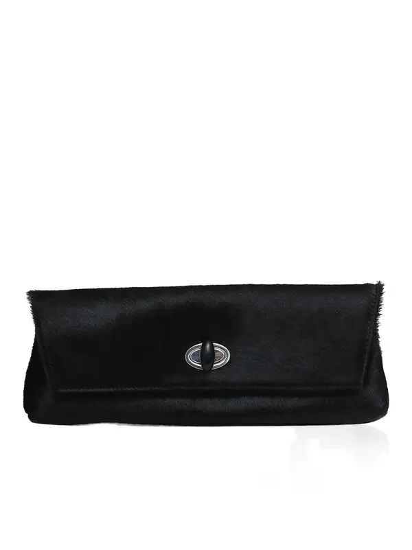 Christopher Esber Buki Calf Hair Clutch - Black