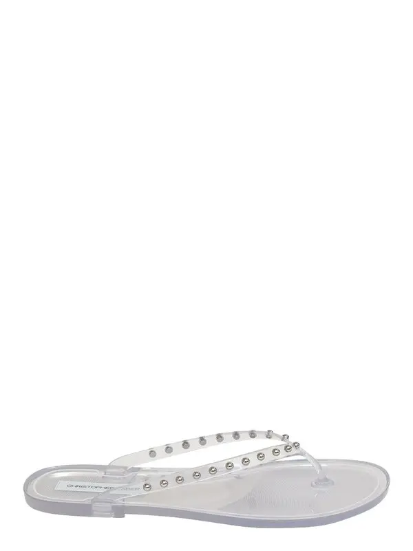 Christopher Esber Embellished Flip Flops - Clear