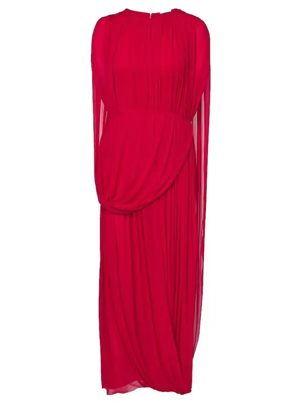 FFORME Kahlo Draped Jersey Maxi Dress - Red