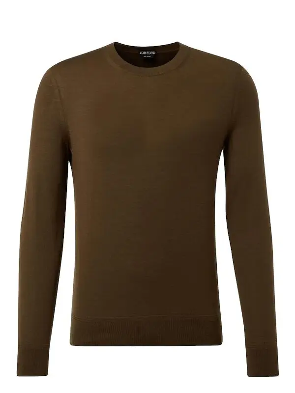 TOM FORD Crew Neck Wool Pullover - Brown