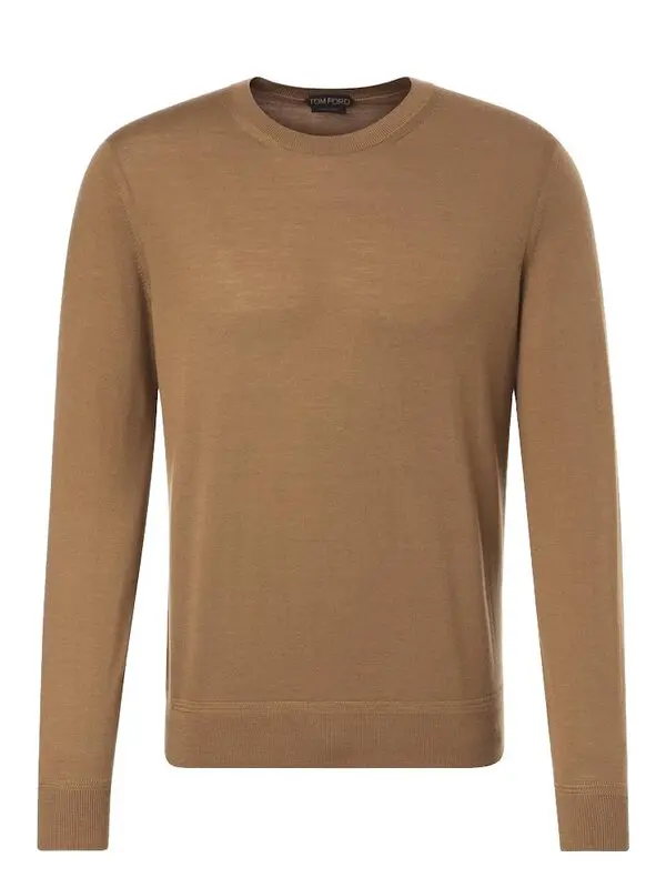 TOM FORD Crew Neck Wool Pullover - Brown
