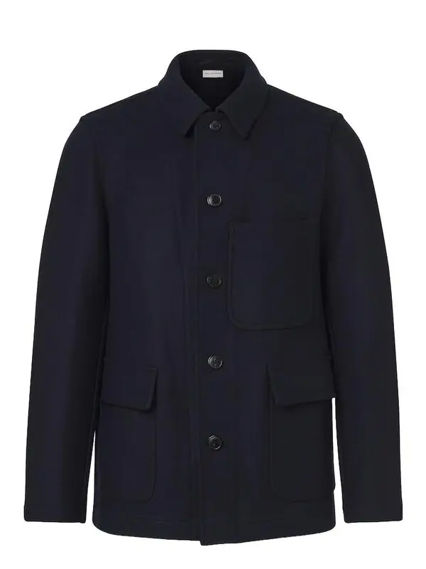 Dries Van Noten Navy Wool-blend Jacket - Blue