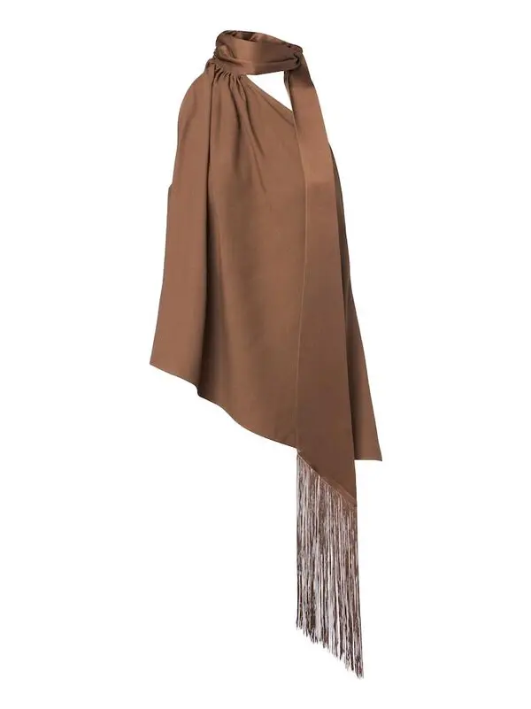 TALLER MARMO Astor Scarf-detail Top - Brown
