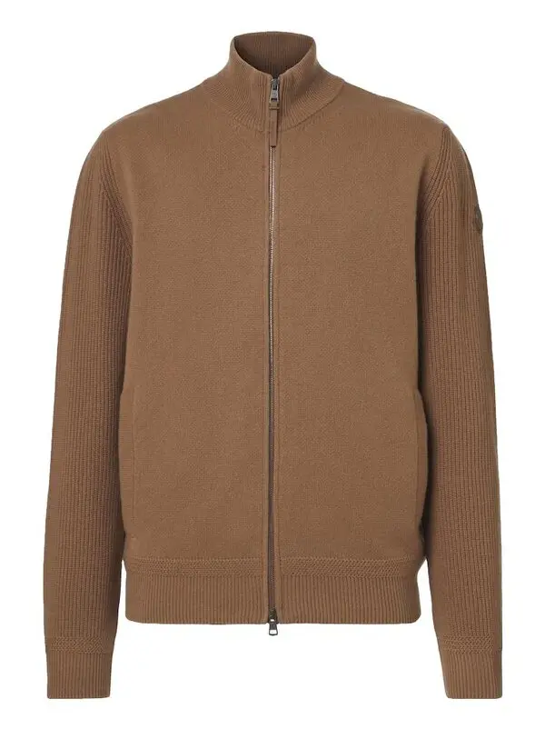 Moncler Wool And Cashmere Zipped Cardigan - Brown