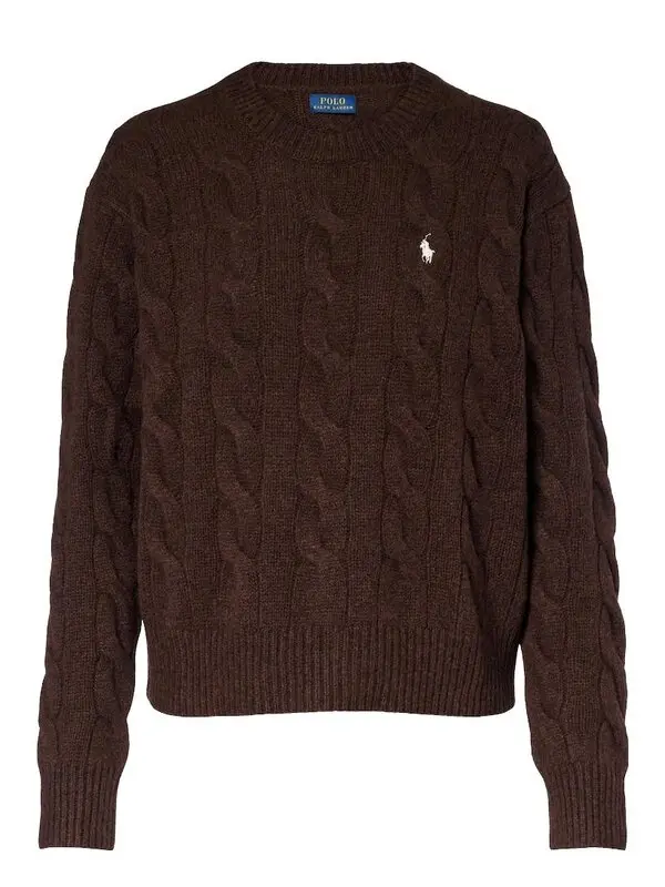 Polo Ralph Lauren Cable-knit Wool And Cashmere Sweater - Brown
