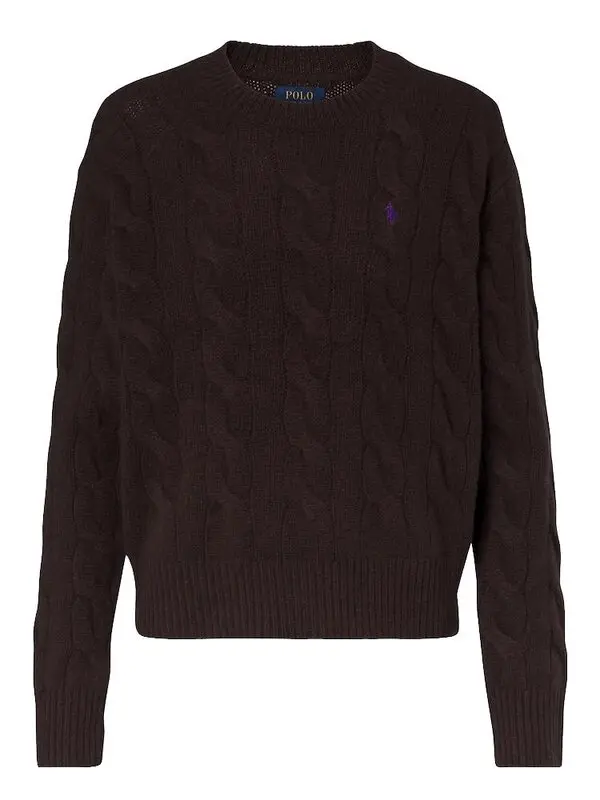 Polo Ralph Lauren Cable-knit Wool And Cashmere Sweater - Brown