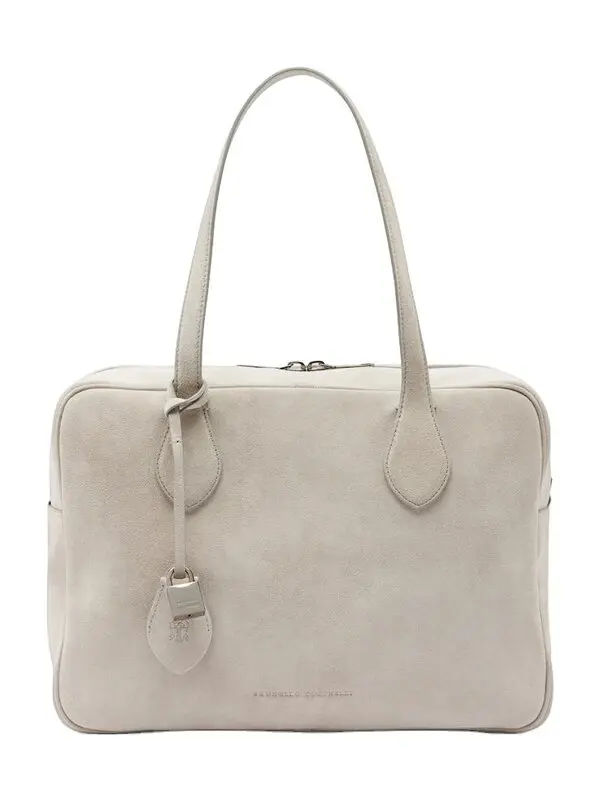 Brunello Cucinelli Suede Shoulder Bag - Grey