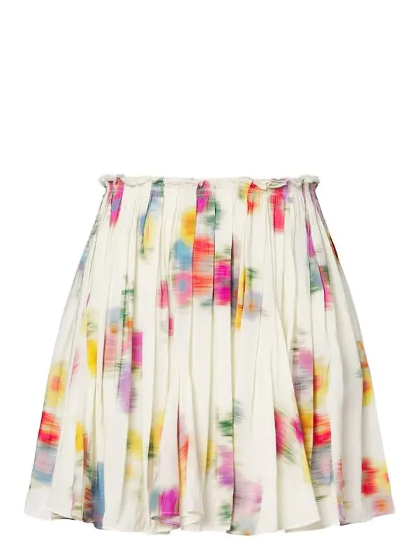 MARANT ETOILE Pleated Printed Miniskirt - Yellow