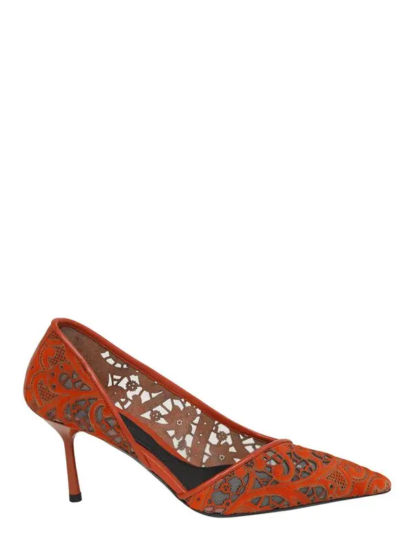 Christopher Esber Max Lasercut Calf Hair Pumps - Orange