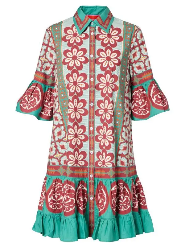 La DoubleJ Choux Printed Cotton Poplin Shirt Dress - Multicoloured