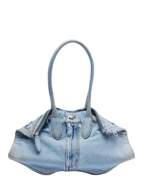 Alexander McQueen Manta Medium Shoulder Bag - Blue