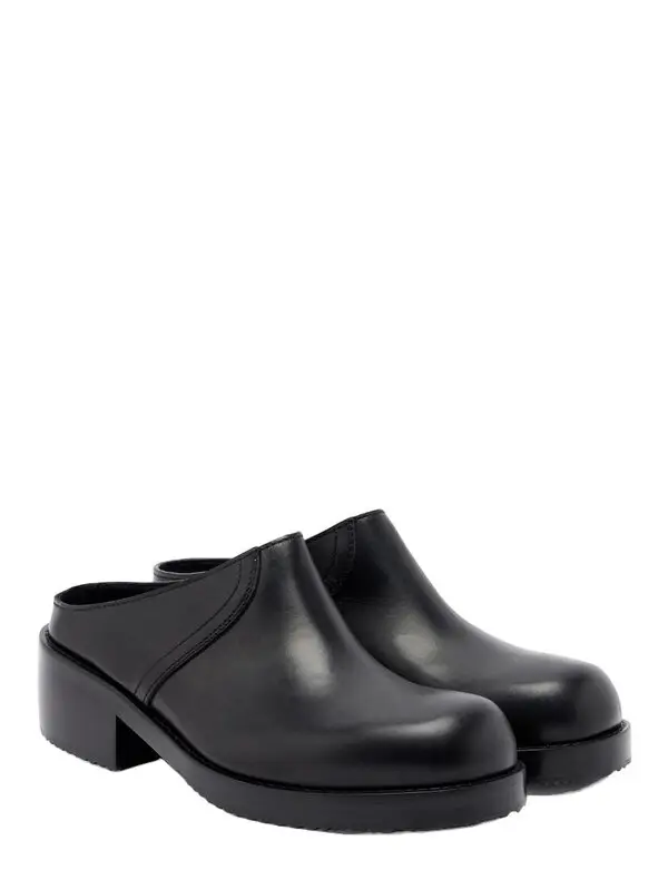Dries Van Noten Leather Mules - Black