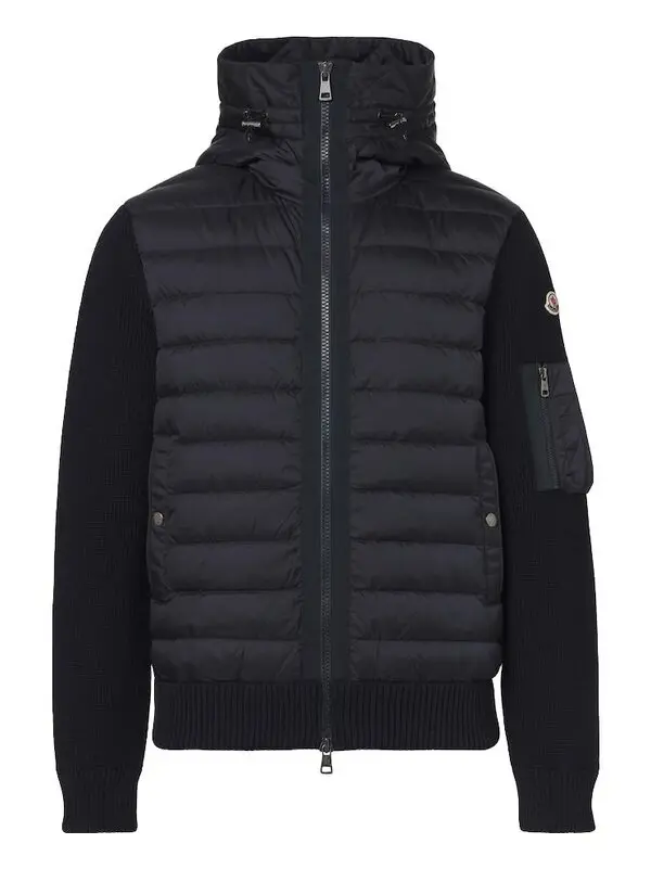 Moncler Permanent Paneled Wool-blend Jacket - Blue