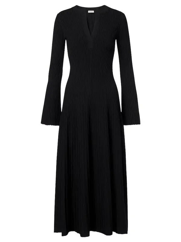 Simkhai Genna Ribbed-knit Midi Dress - Black