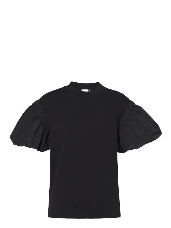 PATOU Puff-sleeve Cotton Jersey T-shirt - Black