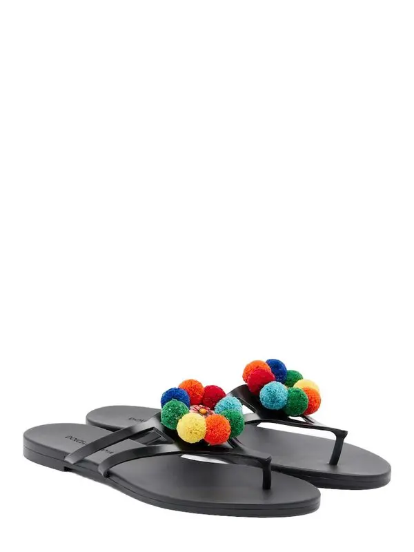 Dolce & Gabbana Embellished Thong Sandals - Black